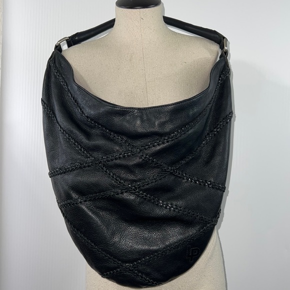 Linea Pelle | Bags | Lnea Pelle Black Genuine Leather Large Shoulder ...